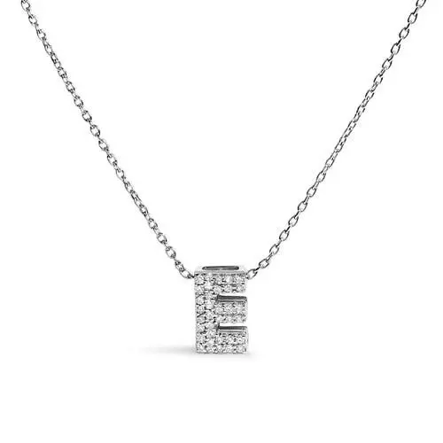 HAUS OF BRILLIANCE 10k Gold Diamond Accent Initial Pendant Necklace - White | E